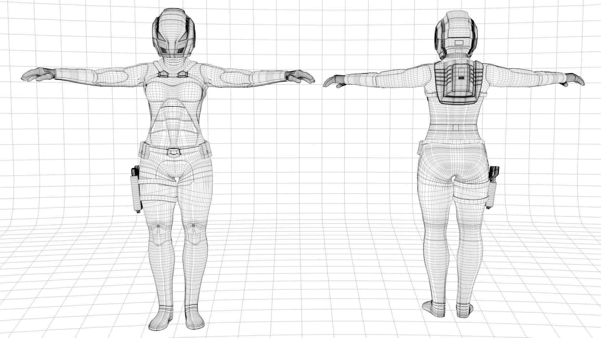 Sci-fi armor suit 3D model rigged | CGTrader