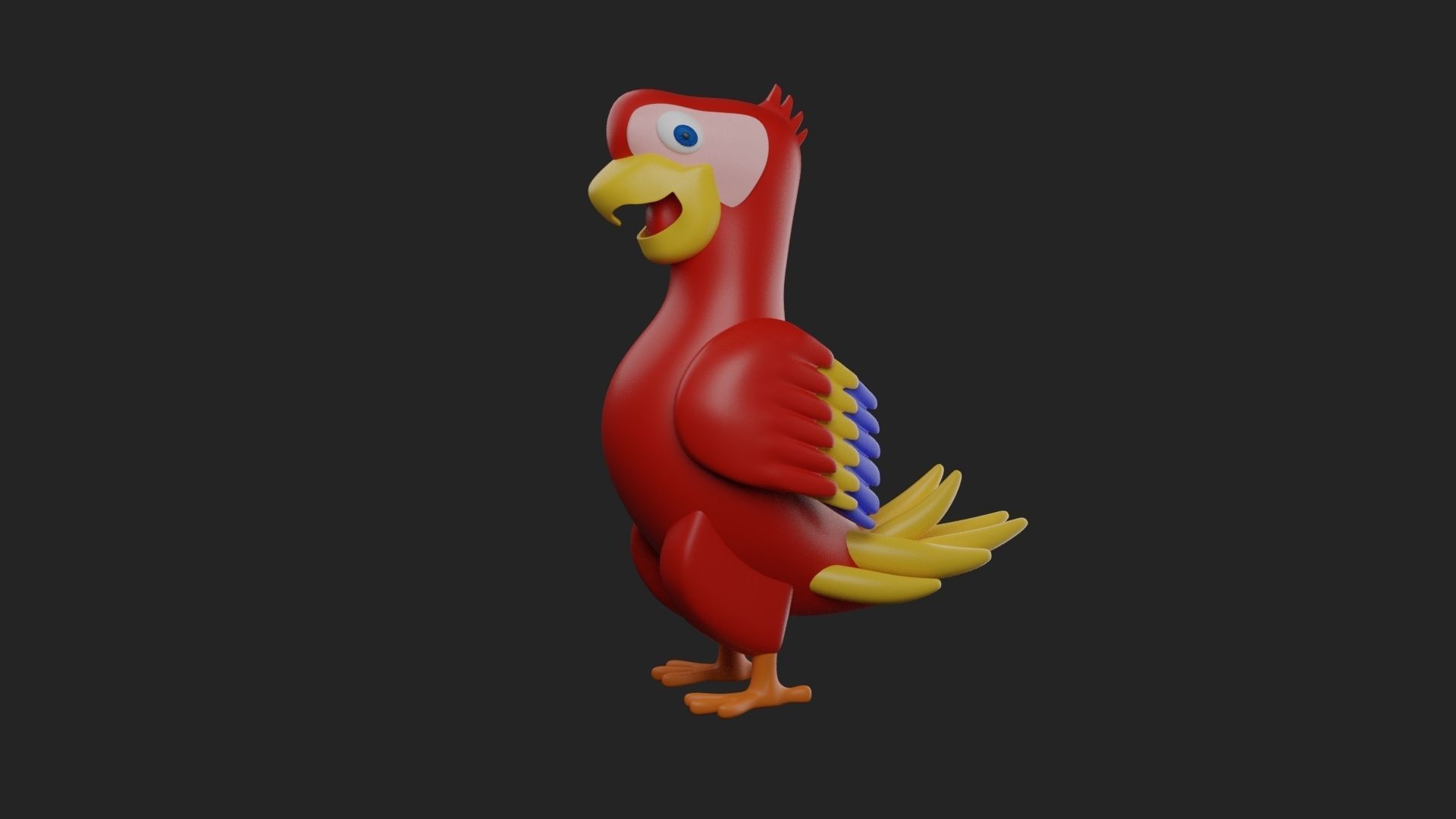 Red Parrot Bird 3D model 3D printable | CGTrader