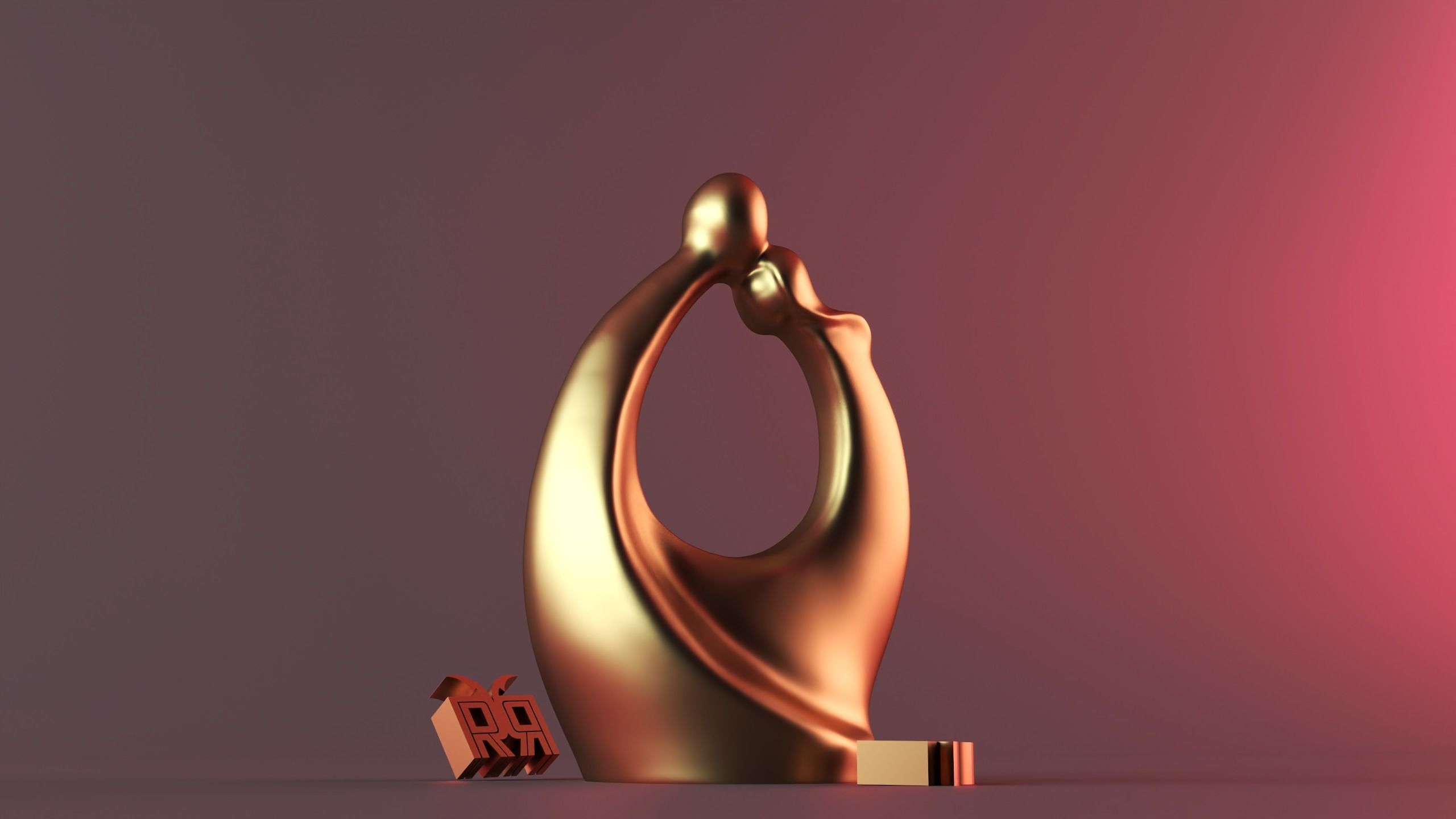 Embracing Couple Statue 3D model 3D printable | CGTrader