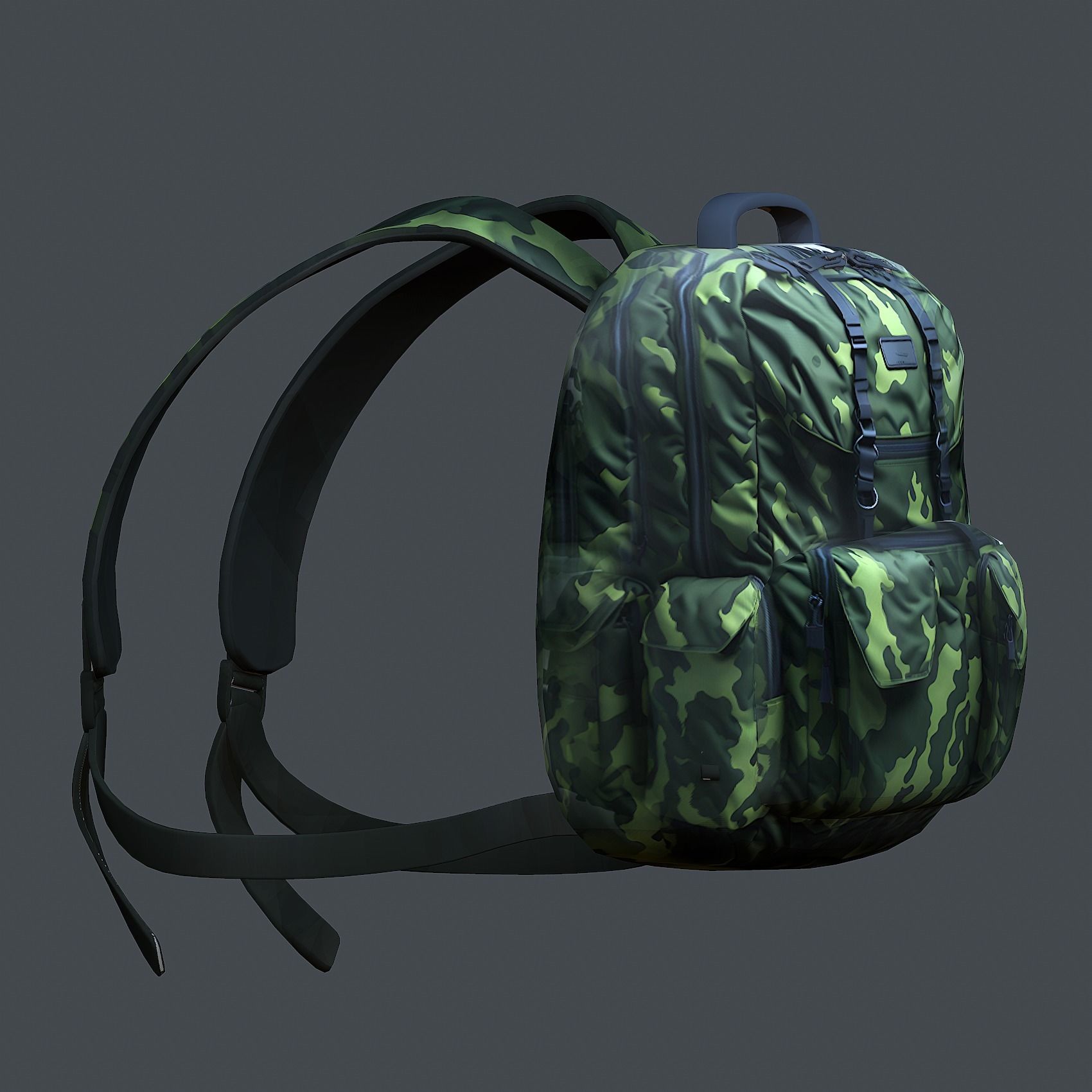3D model Backpack Camping Generic military human bag storqge baggage VR ...