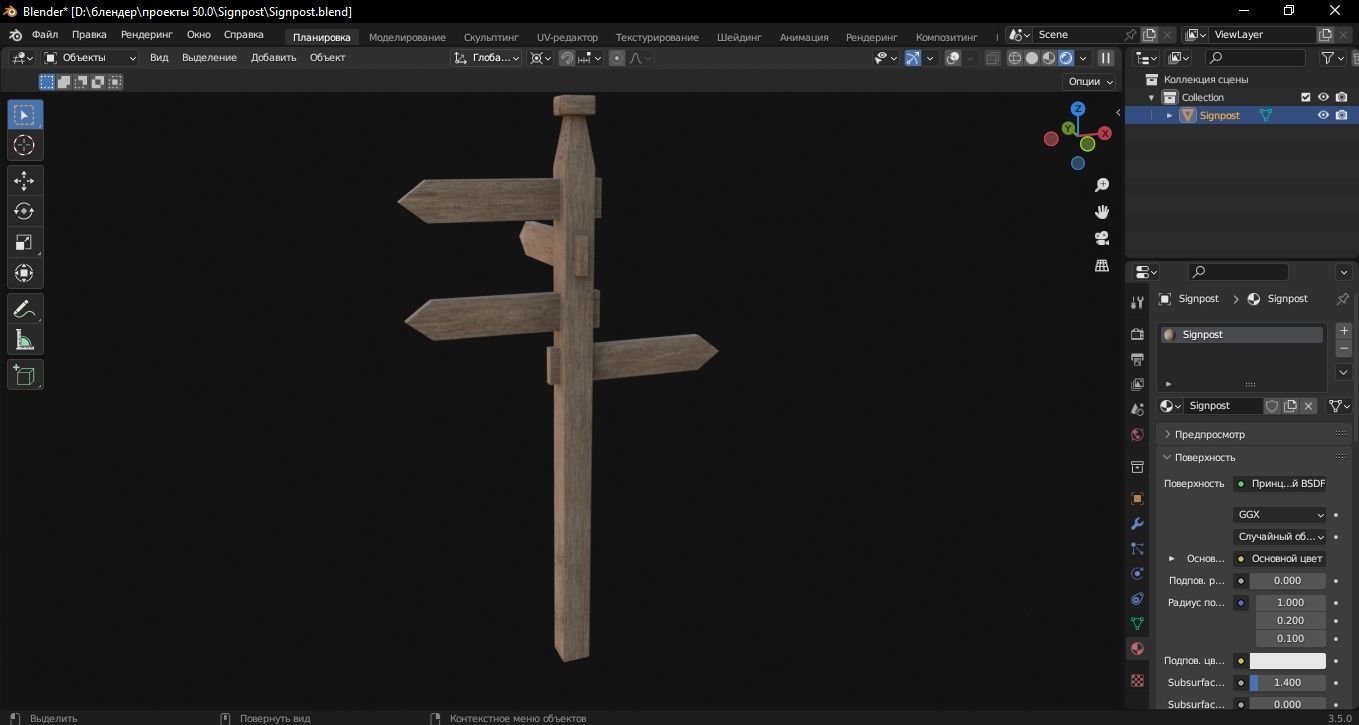 3D model Signpost 3D Model VR / AR / low-poly | CGTrader
