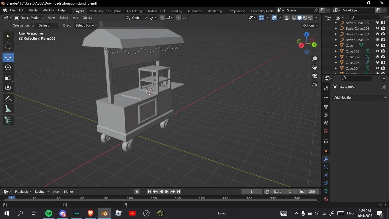 3D model Low poly booth VR / AR / low-poly | CGTrader