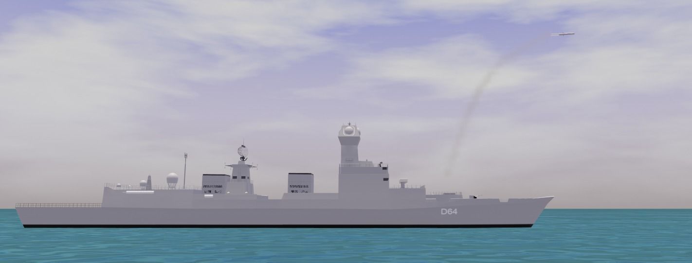 3D model Indian Navy INS Kolkata class destroyer Project 15A stealth VR ...