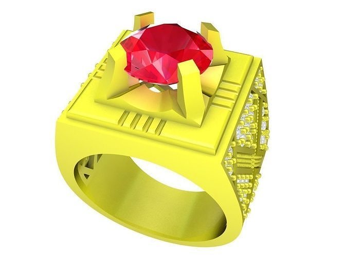 elegant korean diamond men ring 4913 3D model 3D printable | CGTrader