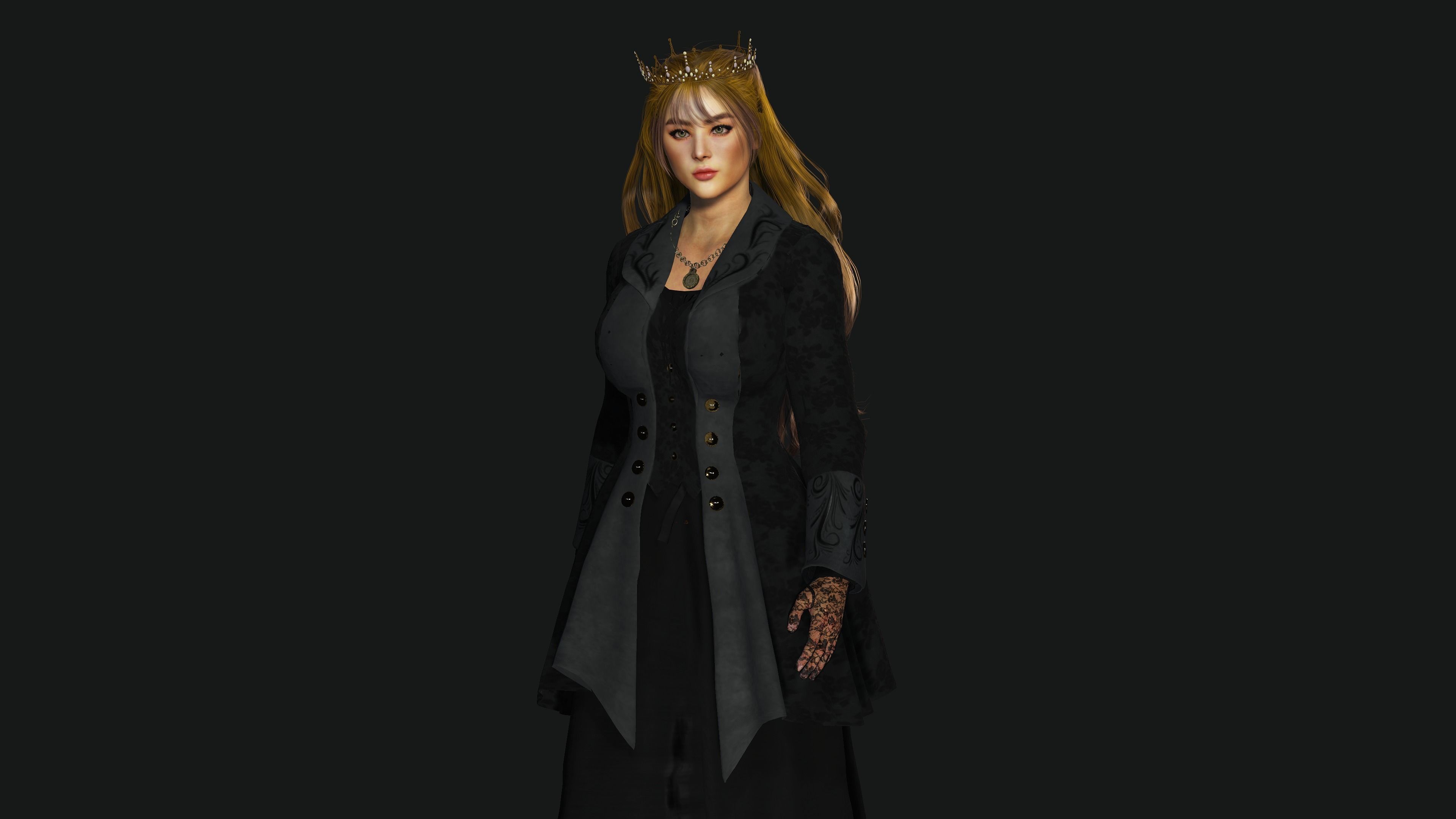 3D model 3D MEDIEVAL HUMAN RIGGED CHARACTER - BEAUTIFUL QUEEN PRINCESS ...