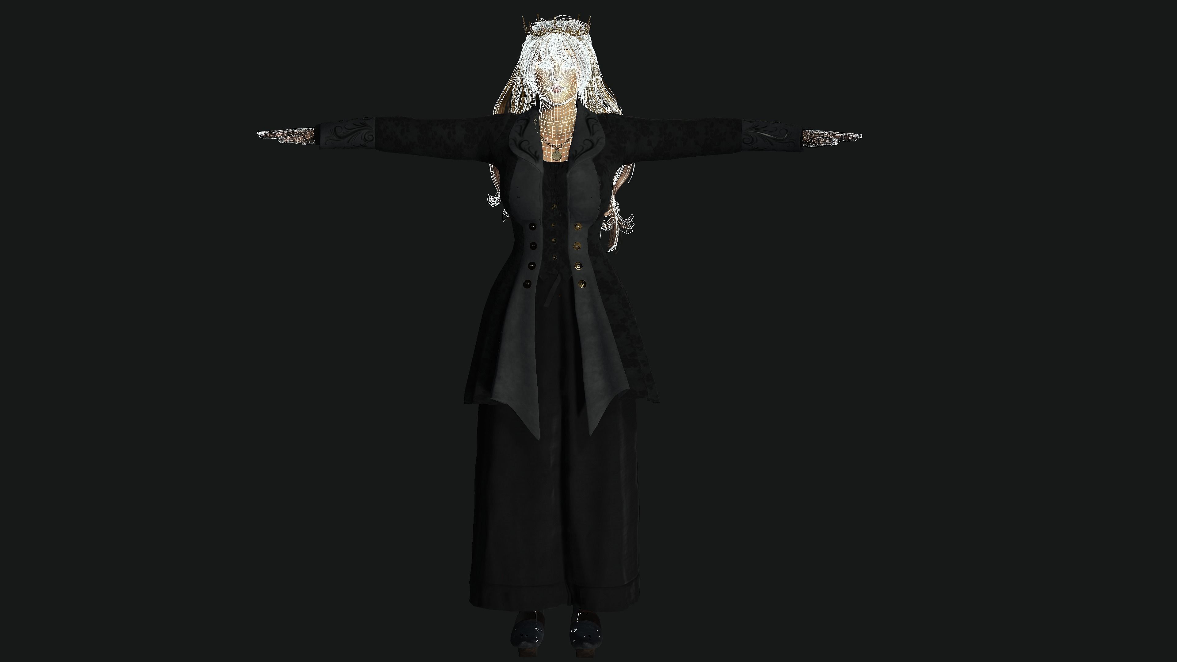3D model 3D MEDIEVAL HUMAN RIGGED CHARACTER - BEAUTIFUL QUEEN PRINCESS ...