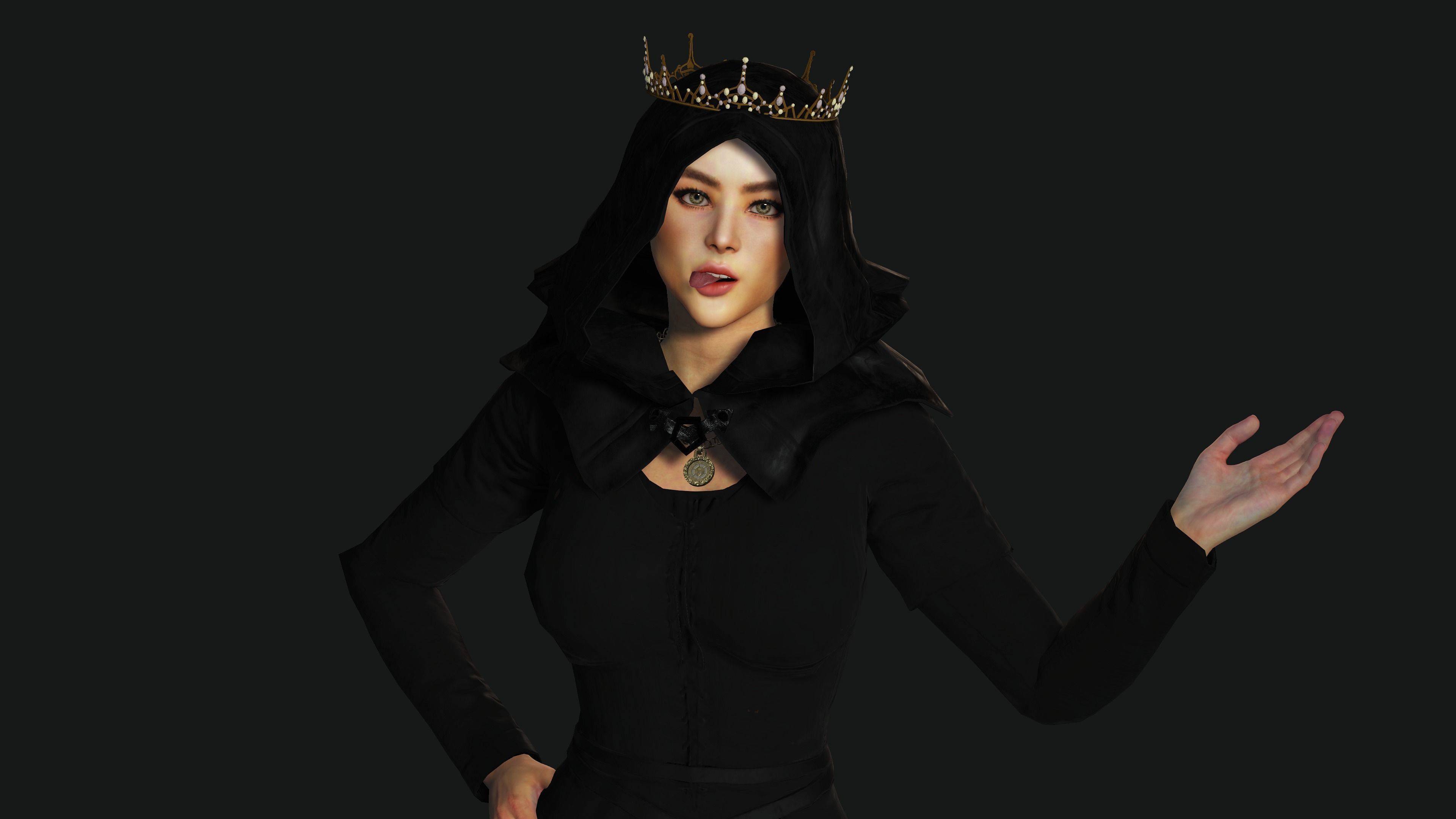 3D model 3D MEDIEVAL HUMAN RIGGED CHARACTER - BEAUTIFUL QUEEN PRINCESS ...