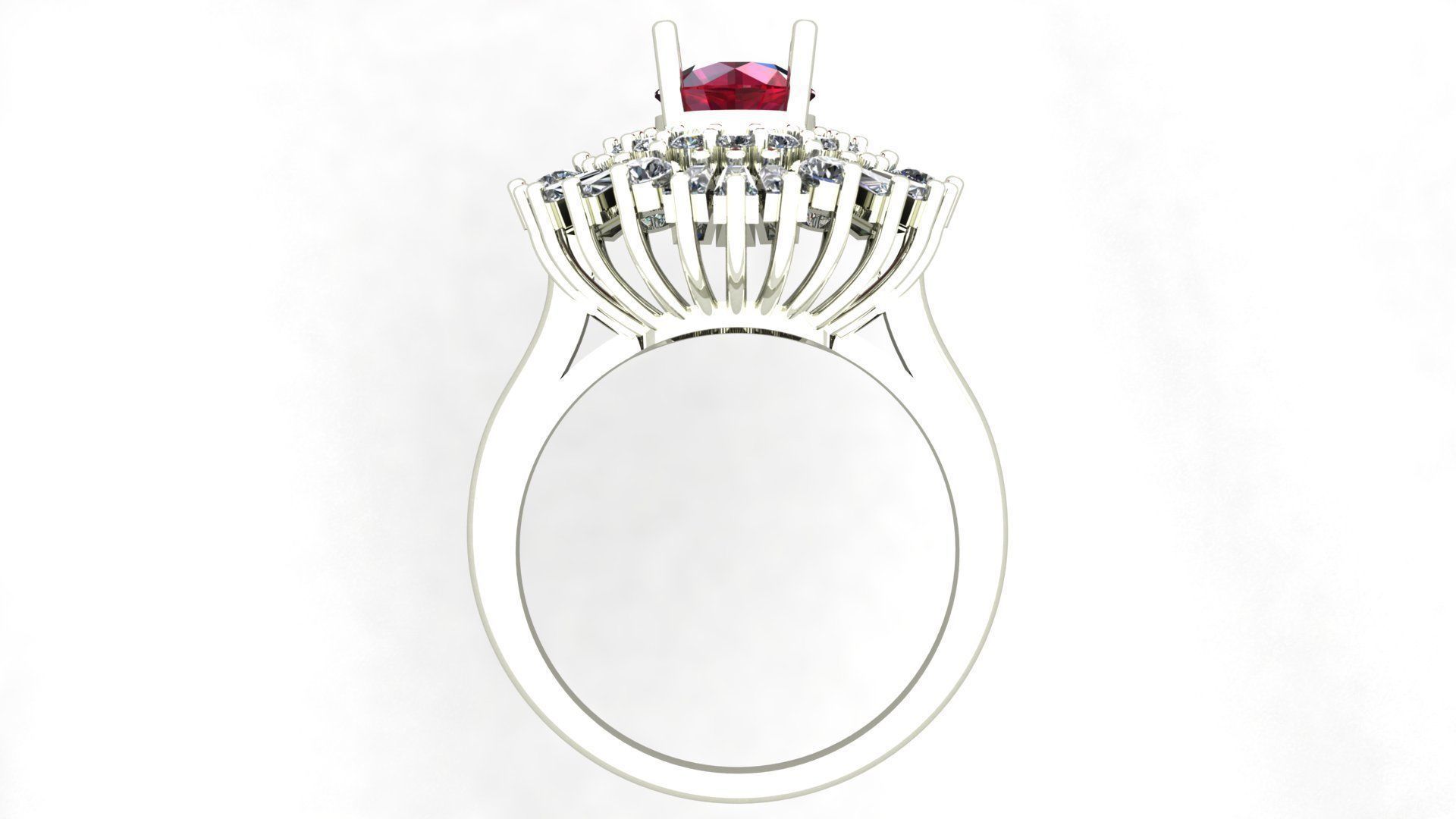 Beautiful Round Ruby Engagement ring 3d model 3D model 3D printable | CGTrader