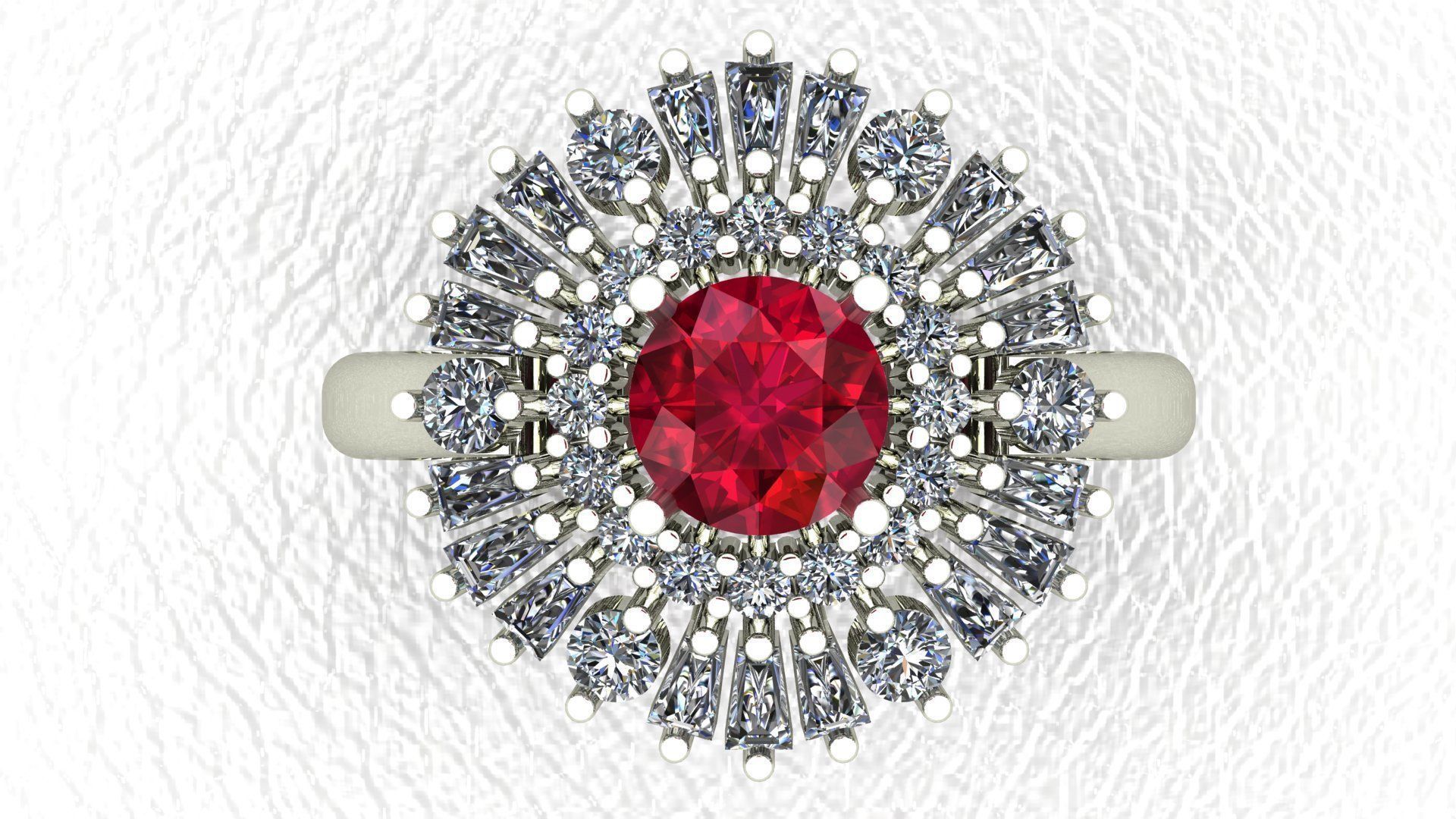 Beautiful Round Ruby Engagement ring 3d model 3D model 3D printable | CGTrader