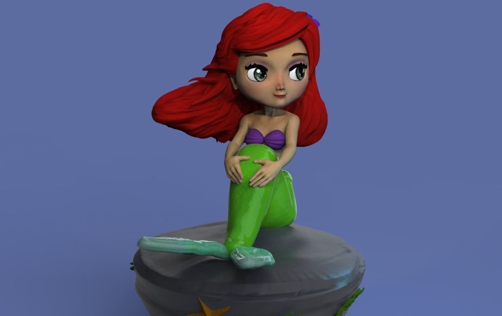 Ariel Mermaid 3D model 3D printable | CGTrader