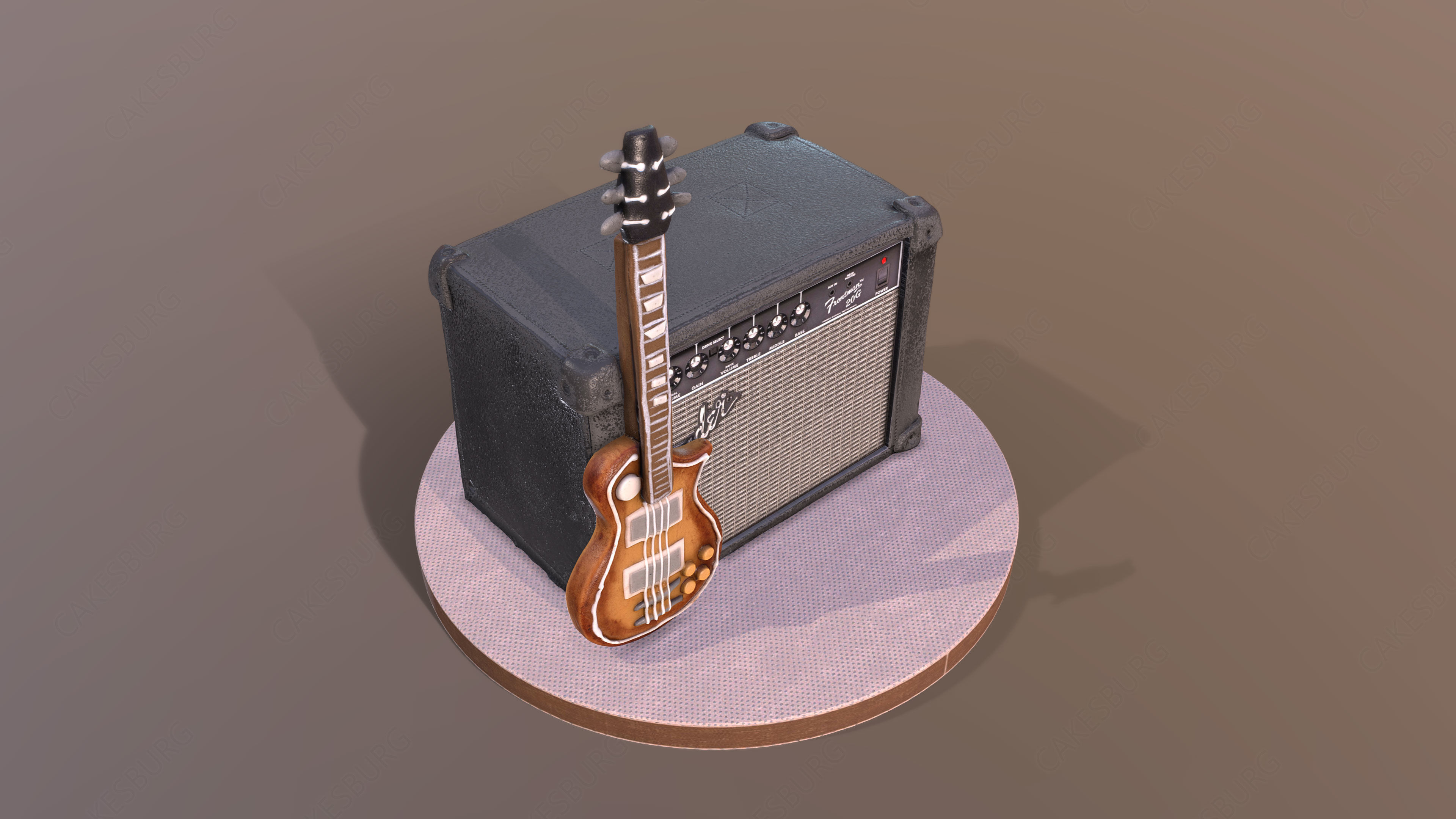 3D model Guitar and Amplifier Musician Cake VR / AR / low-poly | CGTrader