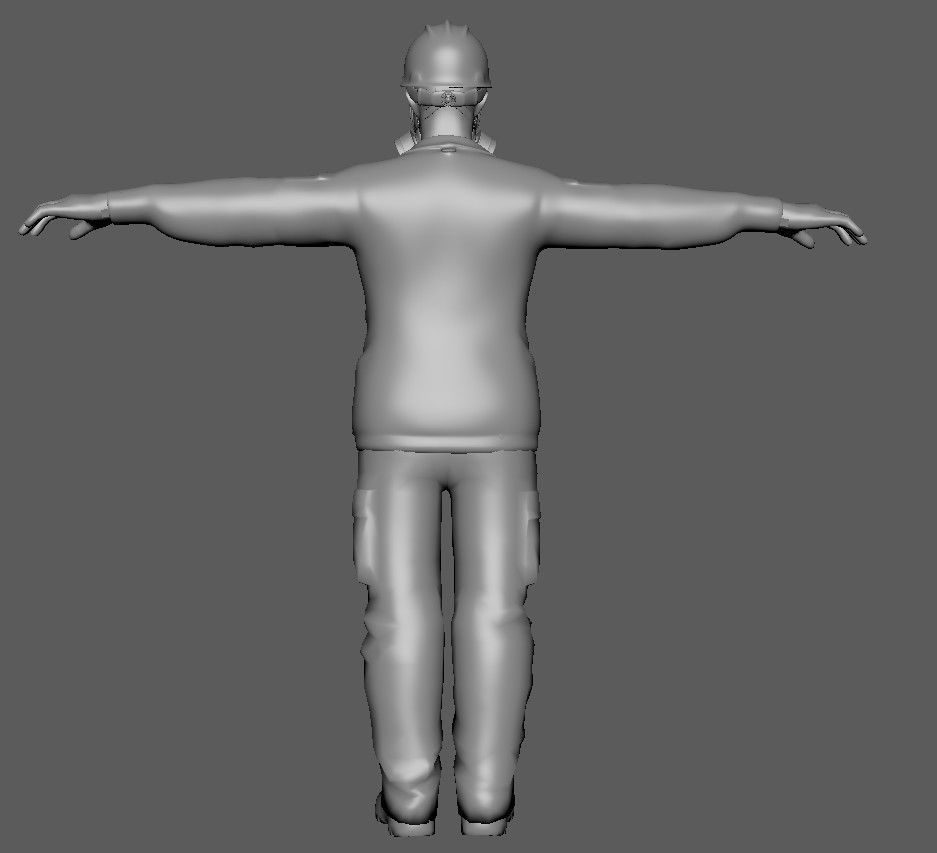 3D model GAS MASK worker character RIGGED ANIMATED VR / AR / low-poly ...