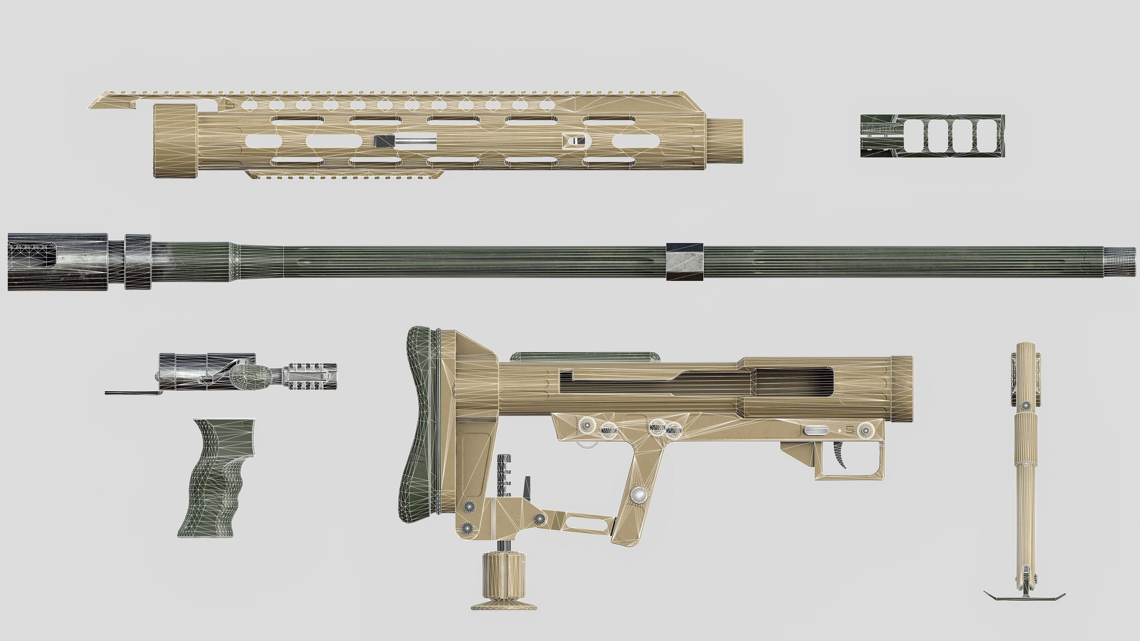 3D model Snipex M100 - Replica -LOW POLY VR / AR / low-poly | CGTrader