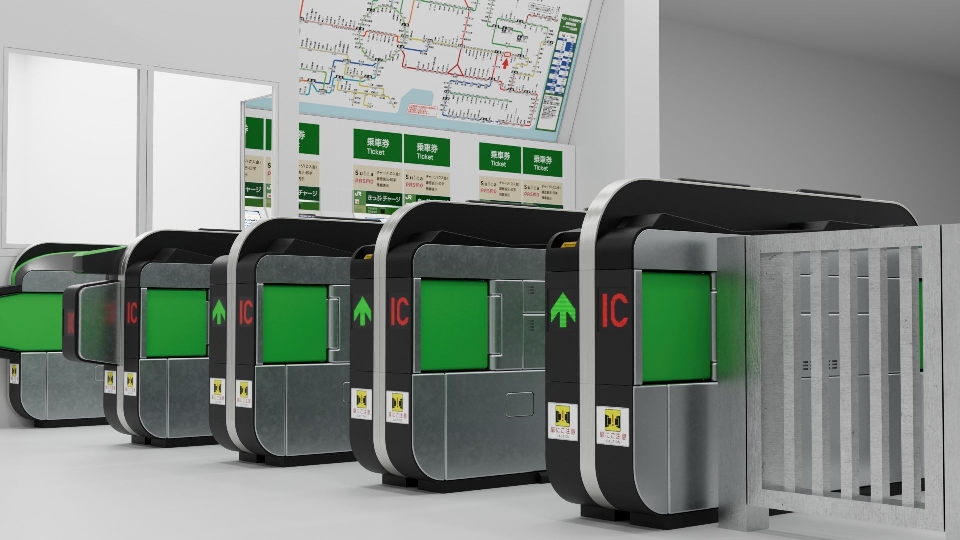 Japanese Railway station Entrance 3D model | CGTrader