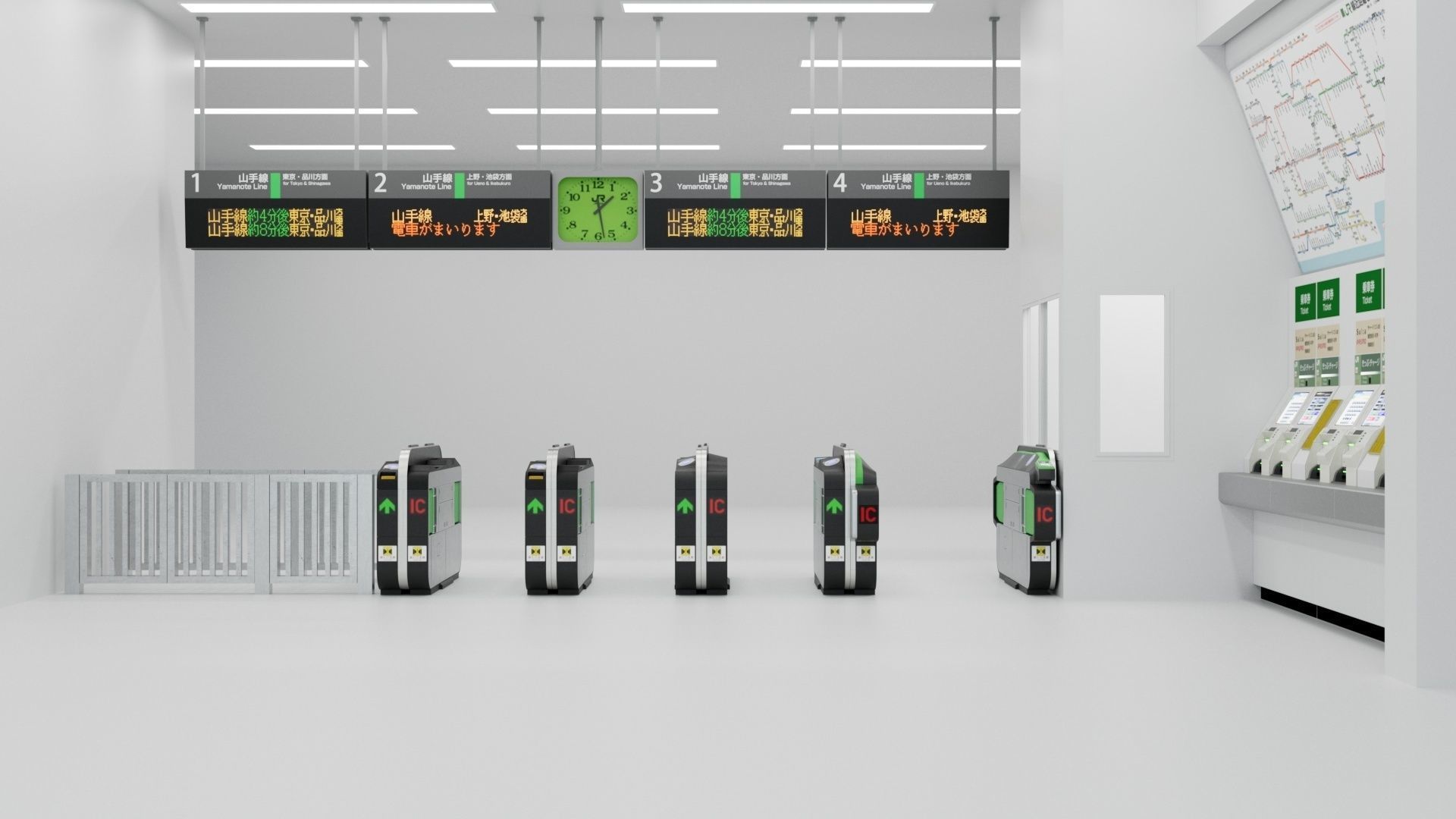 Japanese Railway station Entrance 3D model | CGTrader