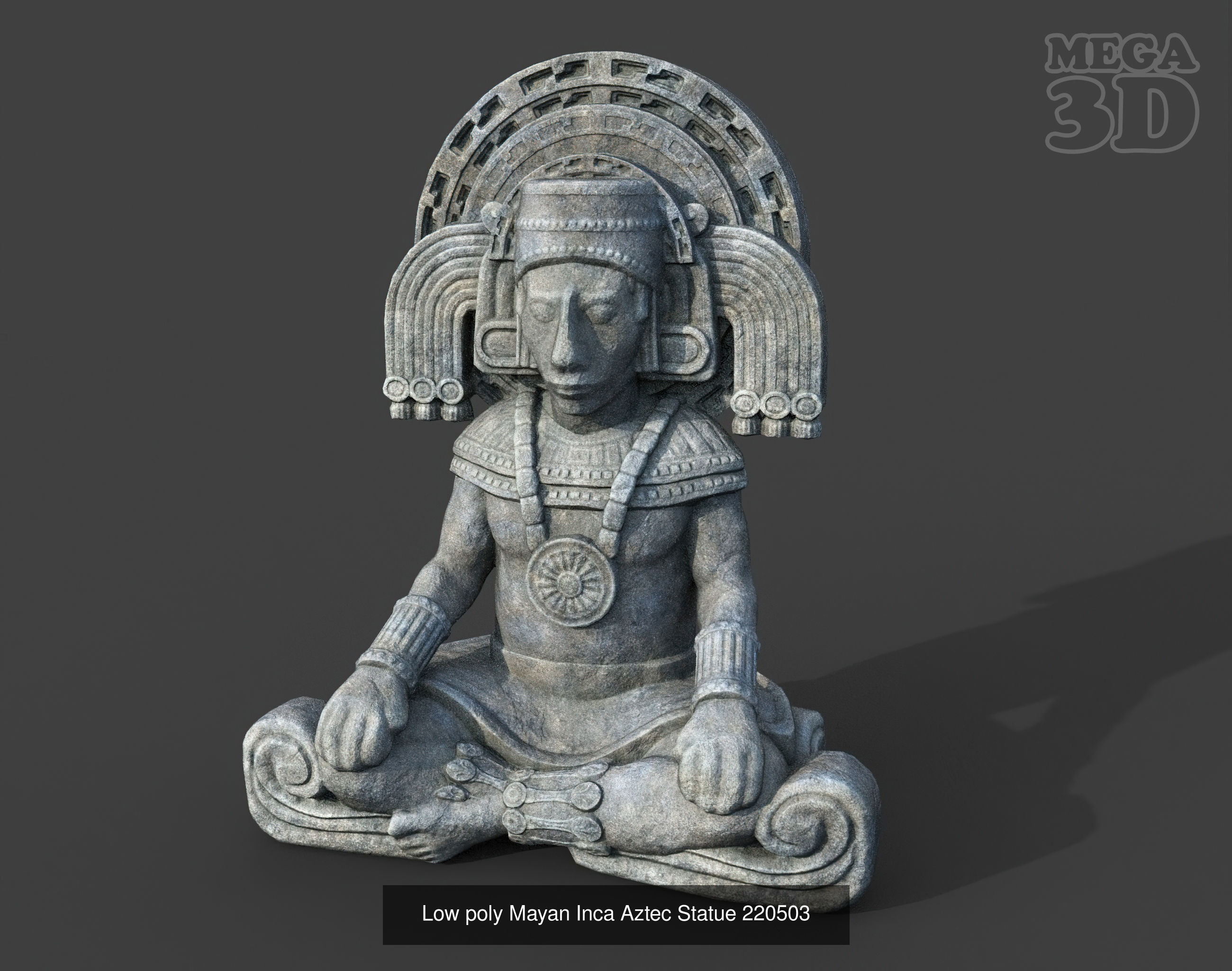05 Low poly Mayan Statues 3D model Collection 1 VR / AR / low-poly ...