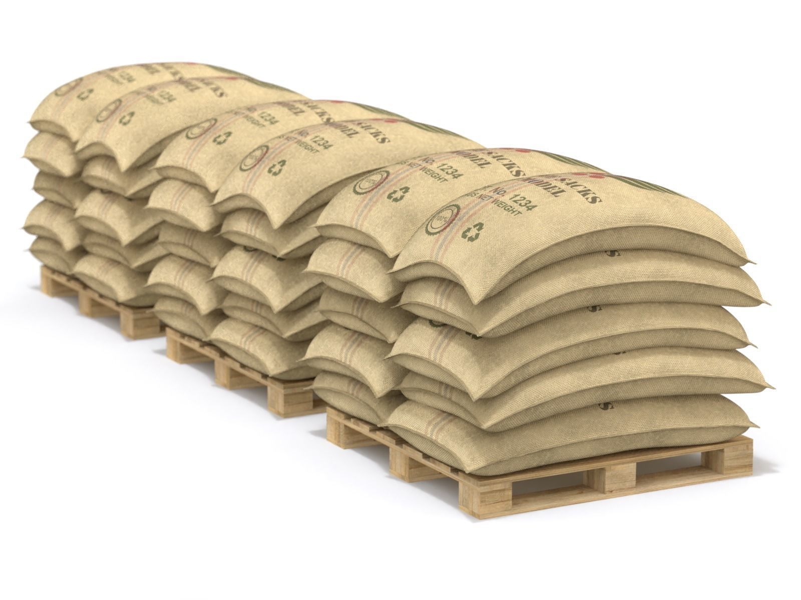 Coffee Sacks On The Pallet 3D model | CGTrader