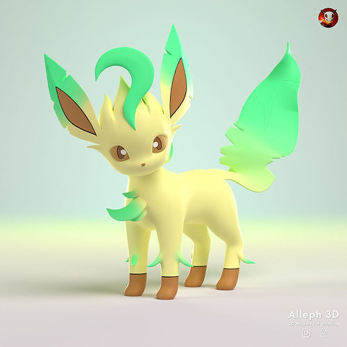 Pokemon leafeon 3D model 3D printable | CGTrader