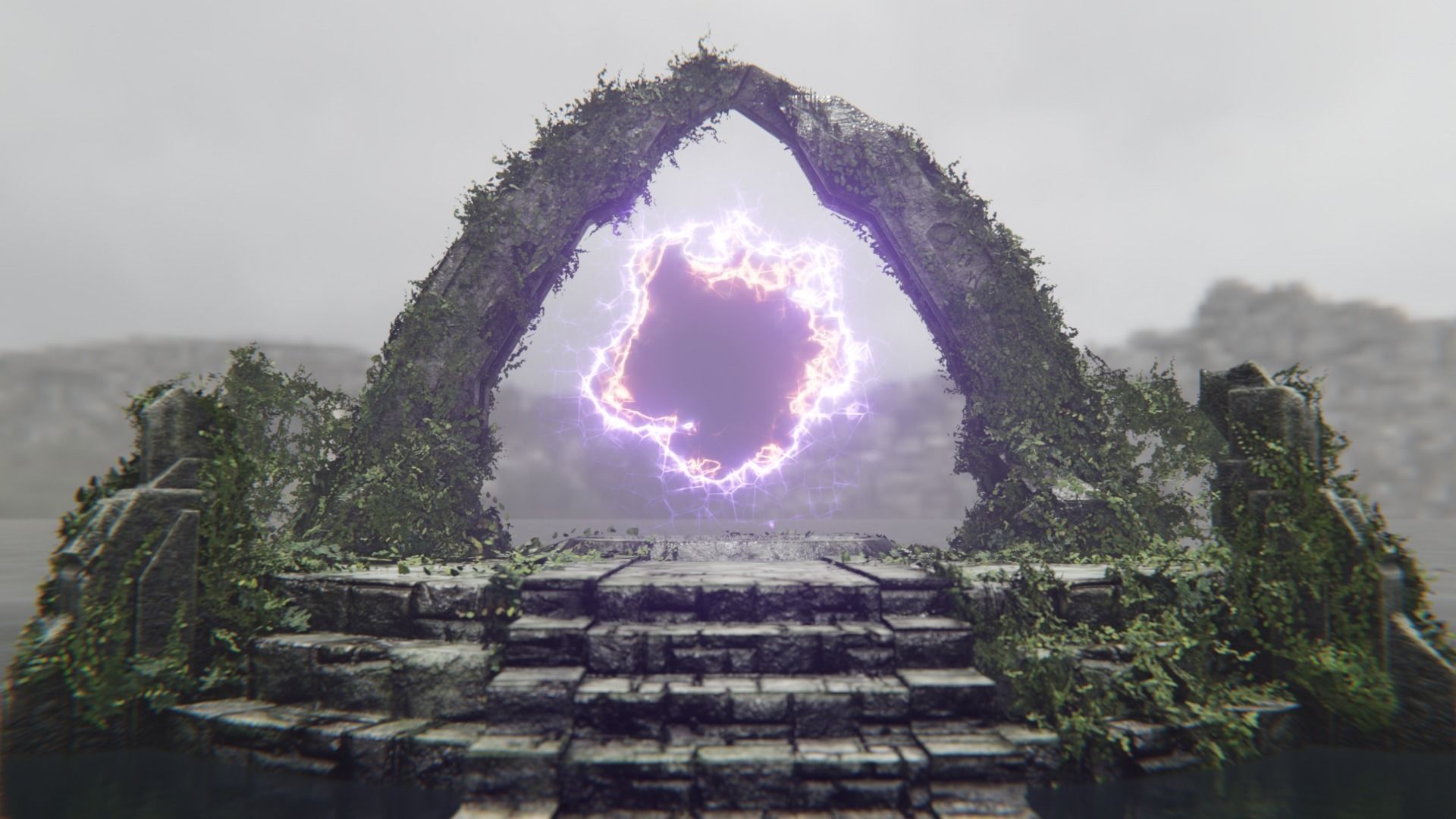 3D model Ancient Portal Temple Ruin VR / AR / low-poly | CGTrader