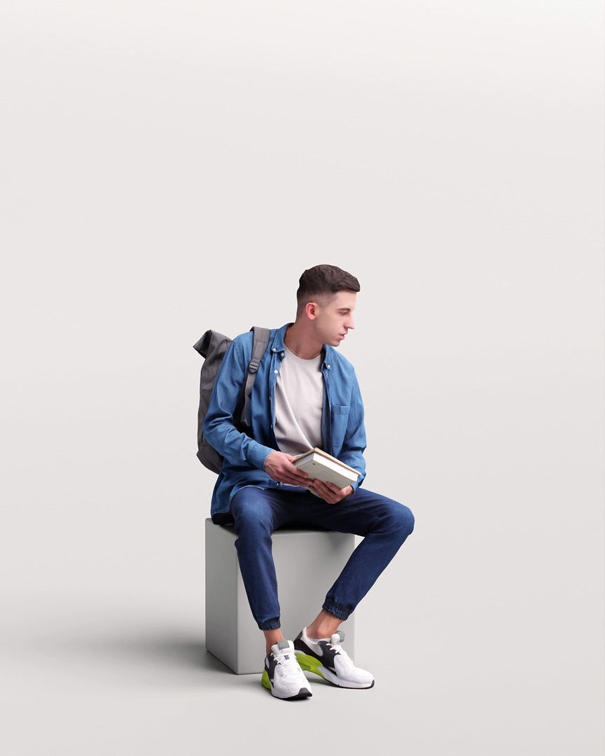 Humano 12- Collection 2203 - SITTING PEOPLE - 12 x 3D models 3D model ...
