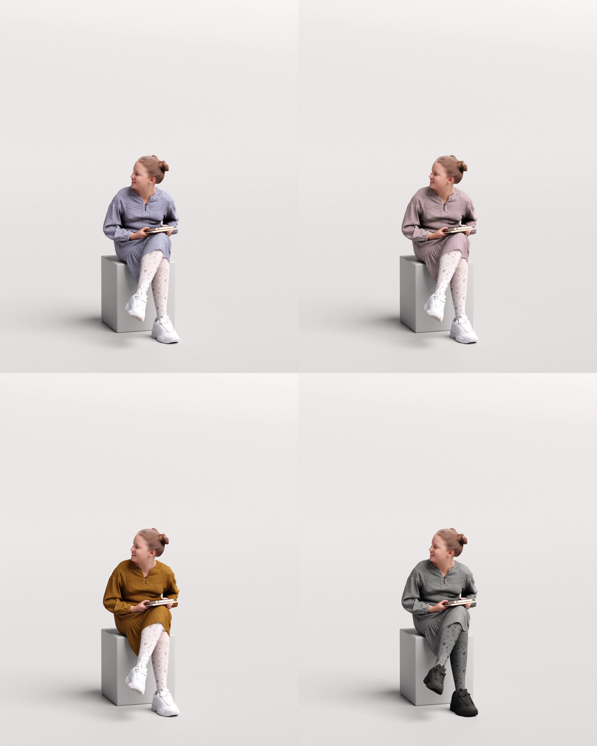 Humano 12- Collection 2203 - SITTING PEOPLE - 12 x 3D models 3D model ...