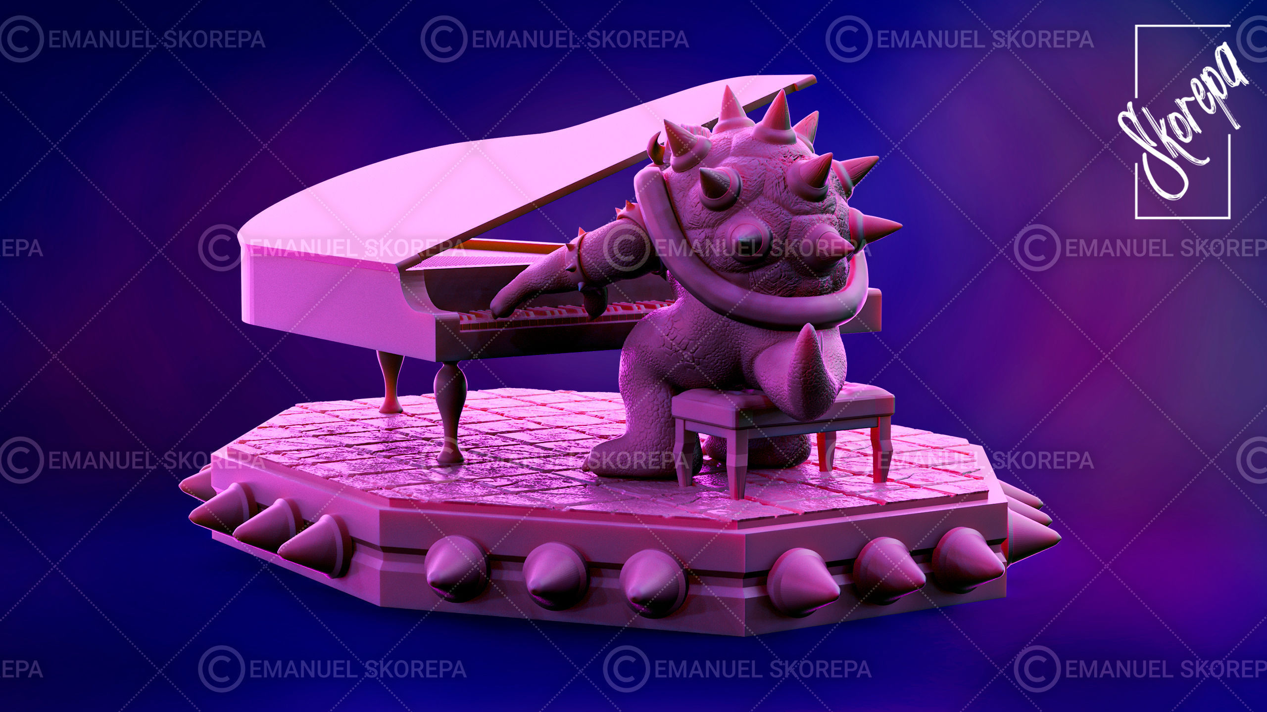 BOWSER - PEACHES - PIANO 3D model 3D printable | CGTrader