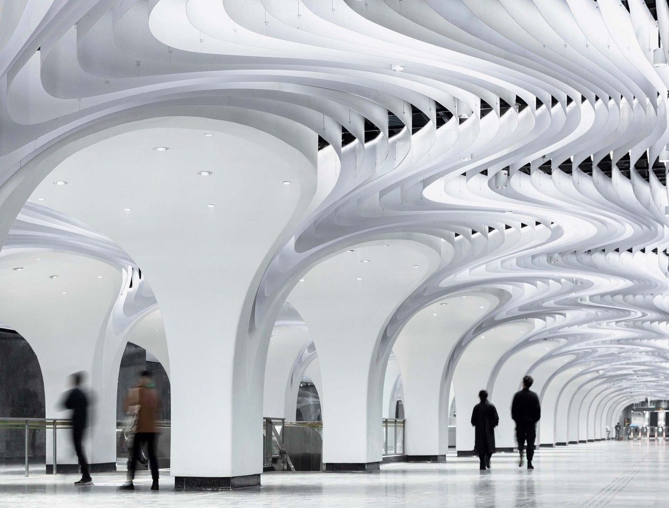Futuristic Parametric Shanghai Subway Yuyuan Metro Station 3D model ...