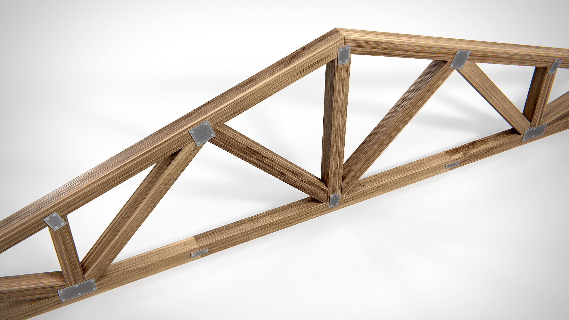 3D model Wooden Truss Triple Fan PBR VR / AR / low-poly | CGTrader
