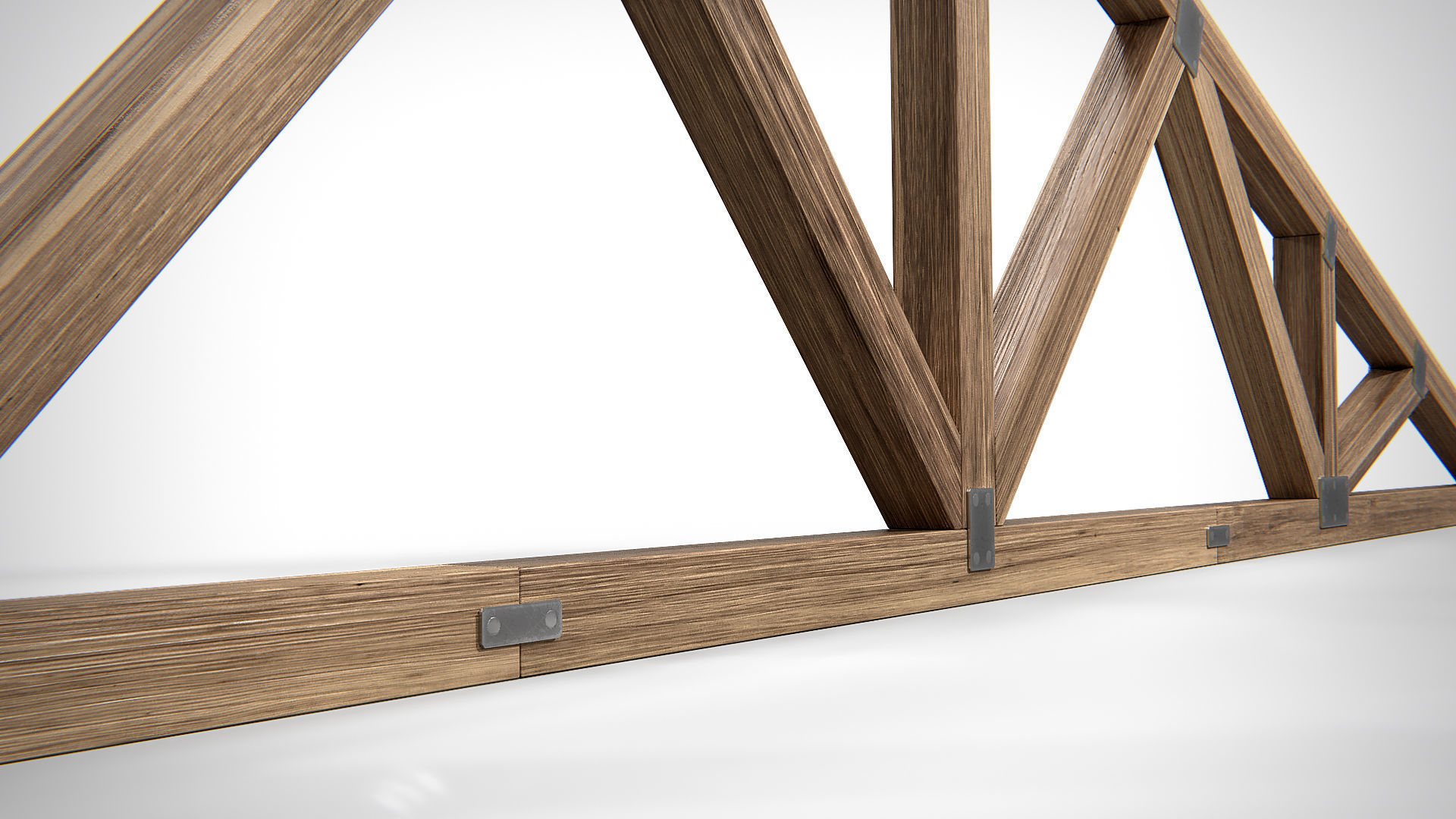 3D model Wooden Truss Triple Fan PBR VR / AR / low-poly | CGTrader