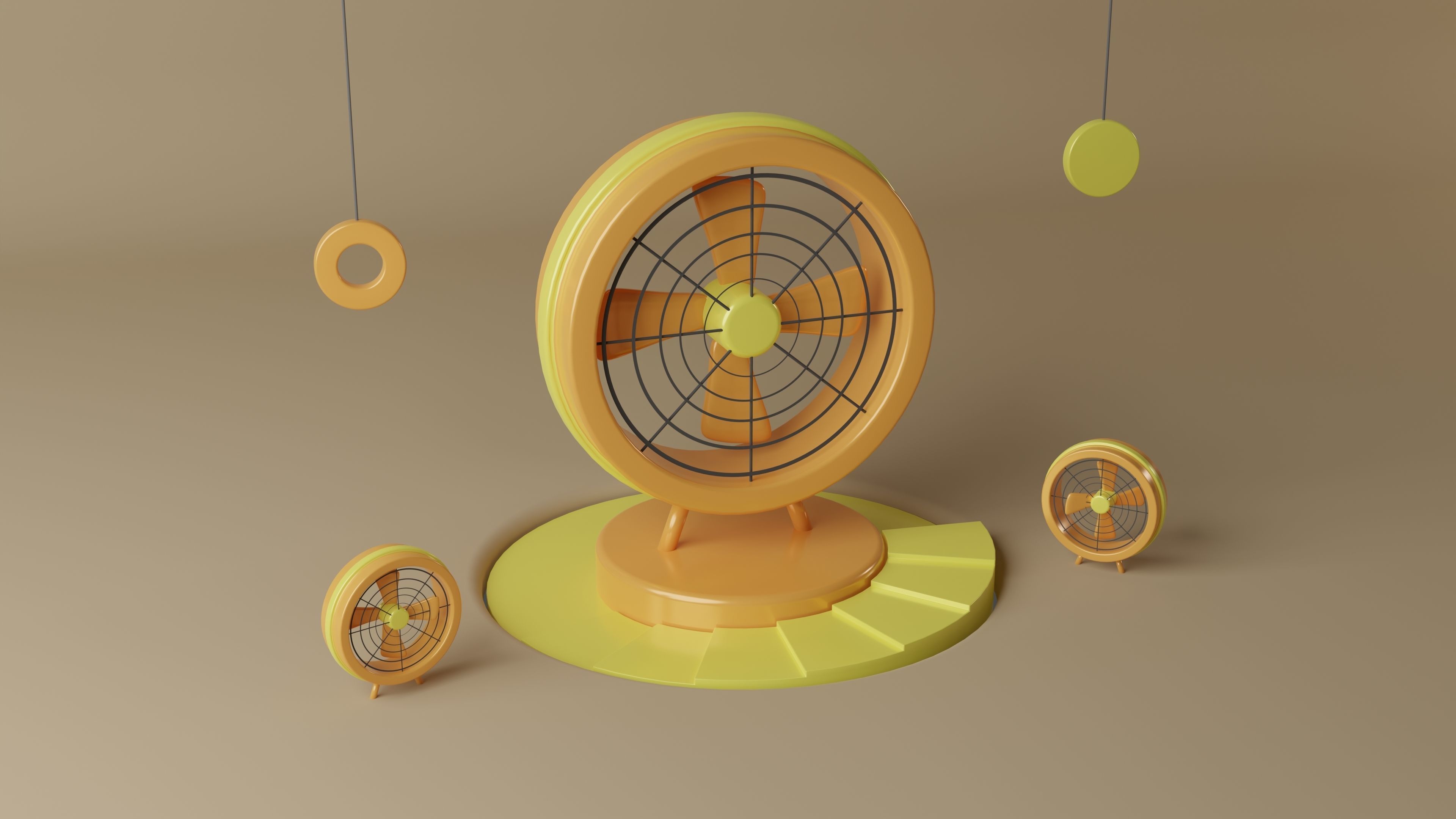 Electronic Animated Desk Fan 3D model animated | CGTrader
