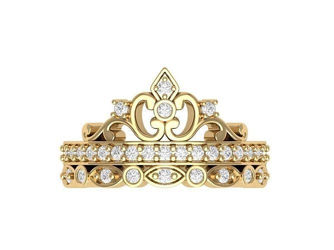 Crown Ring 3D model 3D printable | CGTrader