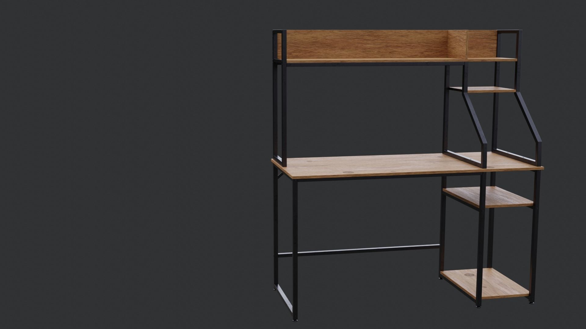 3D model computer desk and shelf VR / AR / low-poly | CGTrader