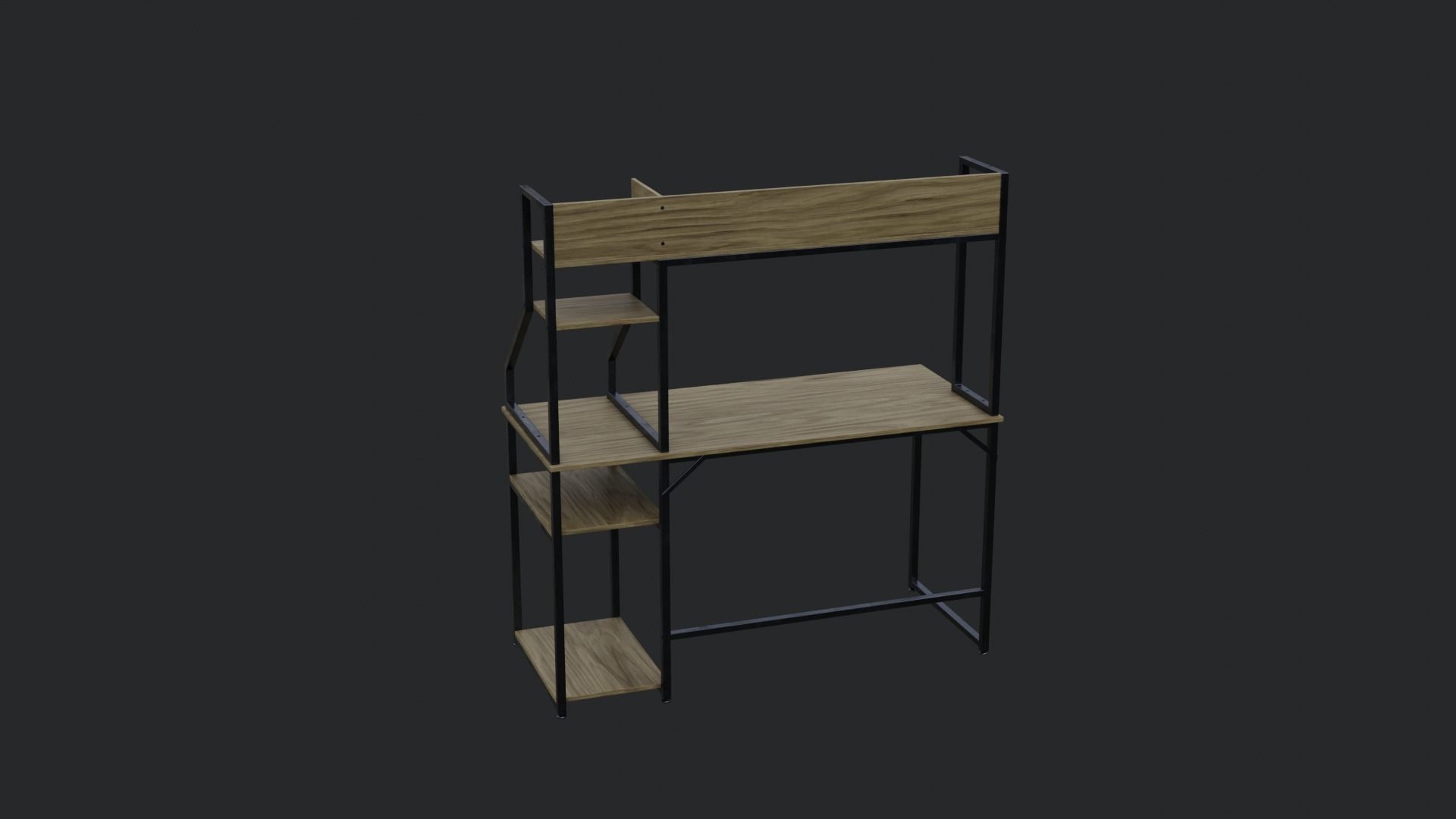 3D model computer desk and shelf VR / AR / low-poly | CGTrader