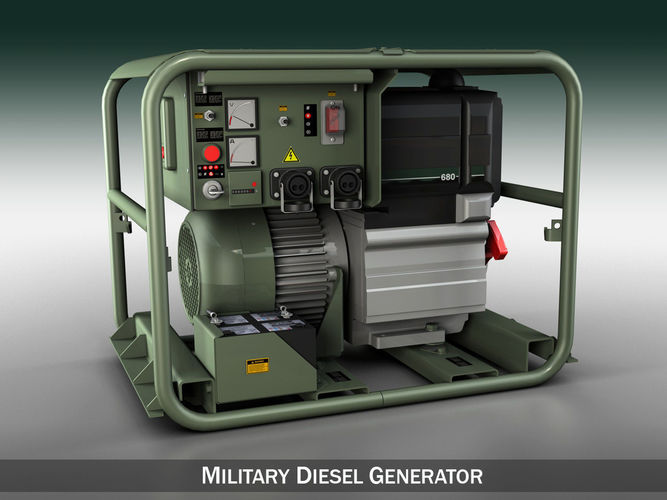 Military diesel generator 3D Model OBJ 3DS FBX C4D LWO LW LWS ...