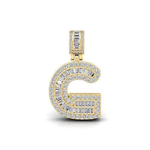 G Capital Latter With Baguette Diamond 3d Model and Render 3D model 3D ...