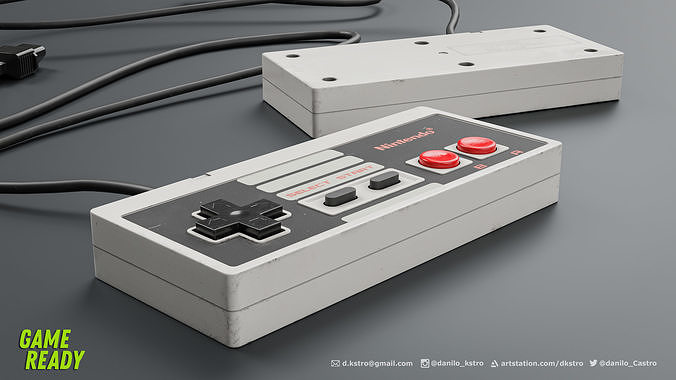 3D model NES Console control - Lowpoly - 4k Textures VR / AR / low-poly ...