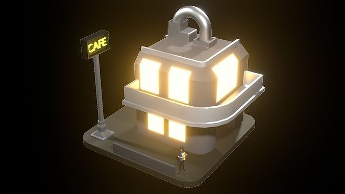Sci fi Cafe 3D model | CGTrader