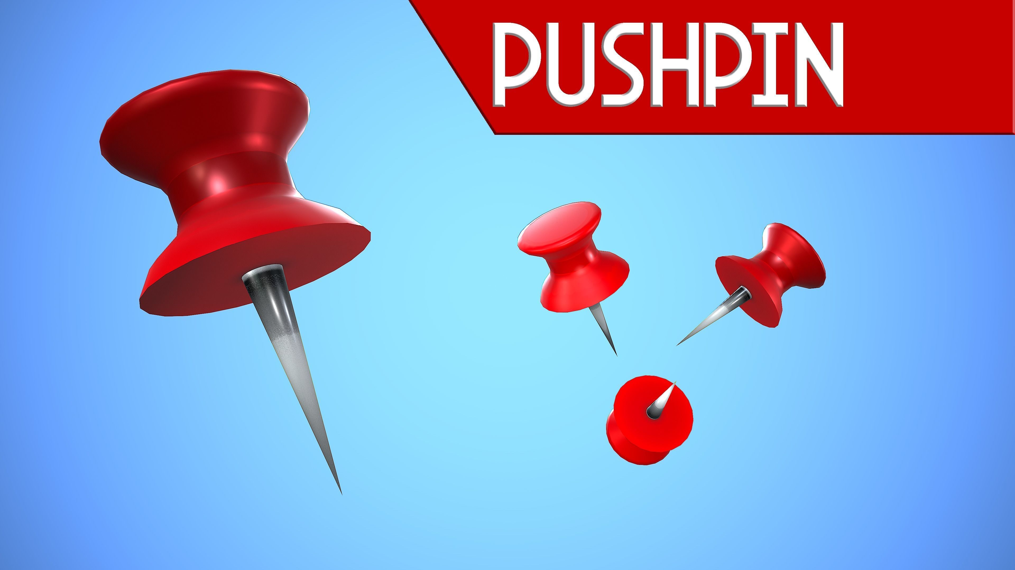 3D model PUSHPIN CARTOON STYLIZED VR / AR / low-poly | CGTrader