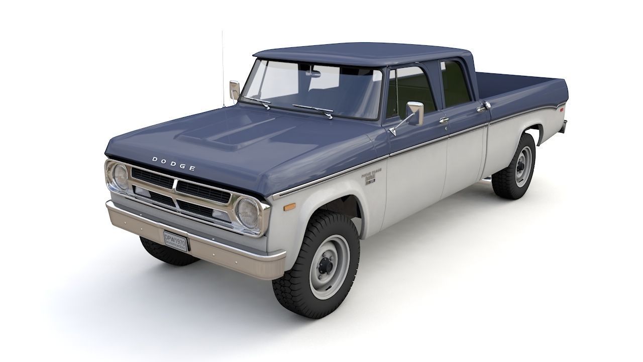 Dodge Power Wagon Crew Cab Truck 1970 3D model | CGTrader