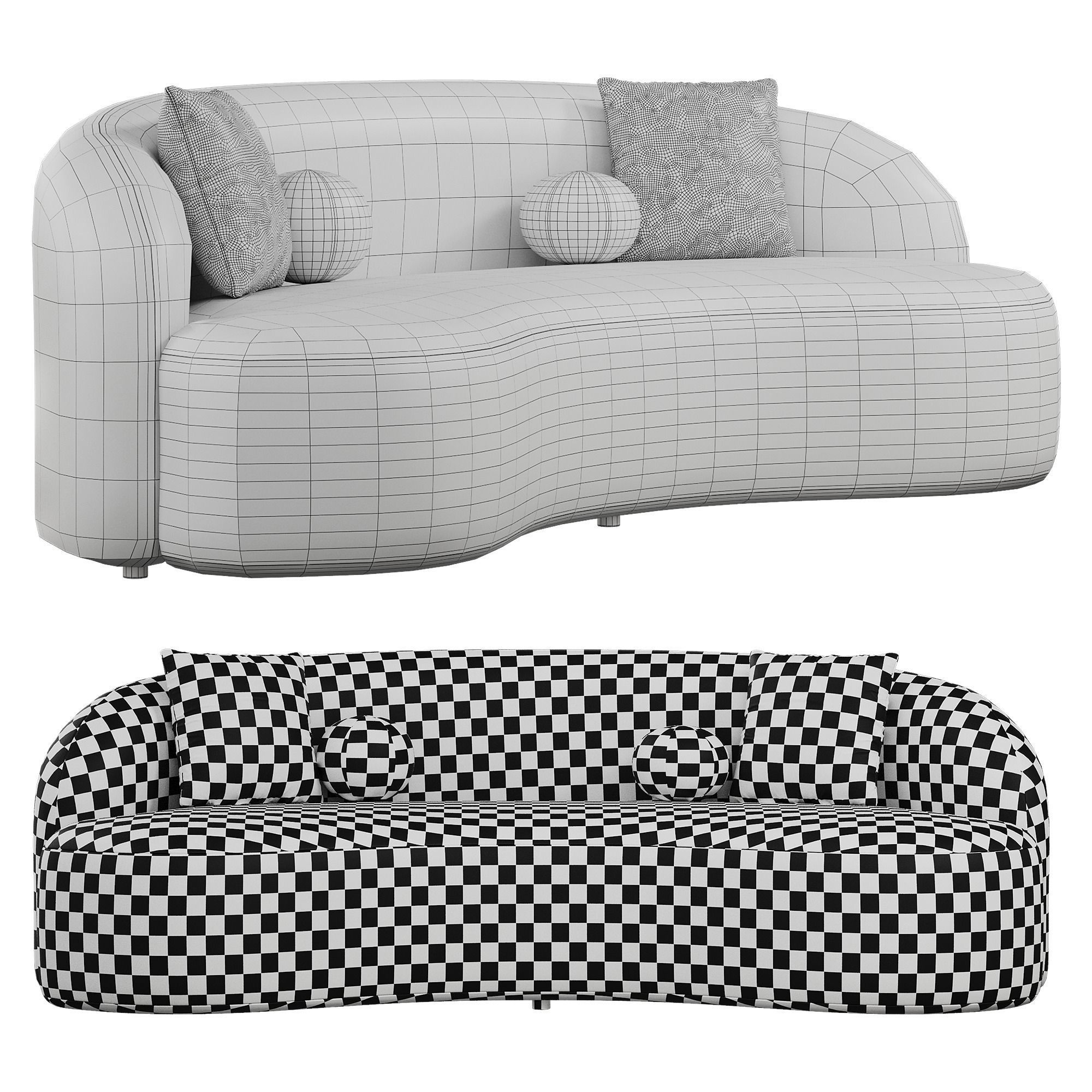 3D model Bodrum Living Room Modern French Knitted Boucle Fabric VR / AR / low-poly | CGTrader