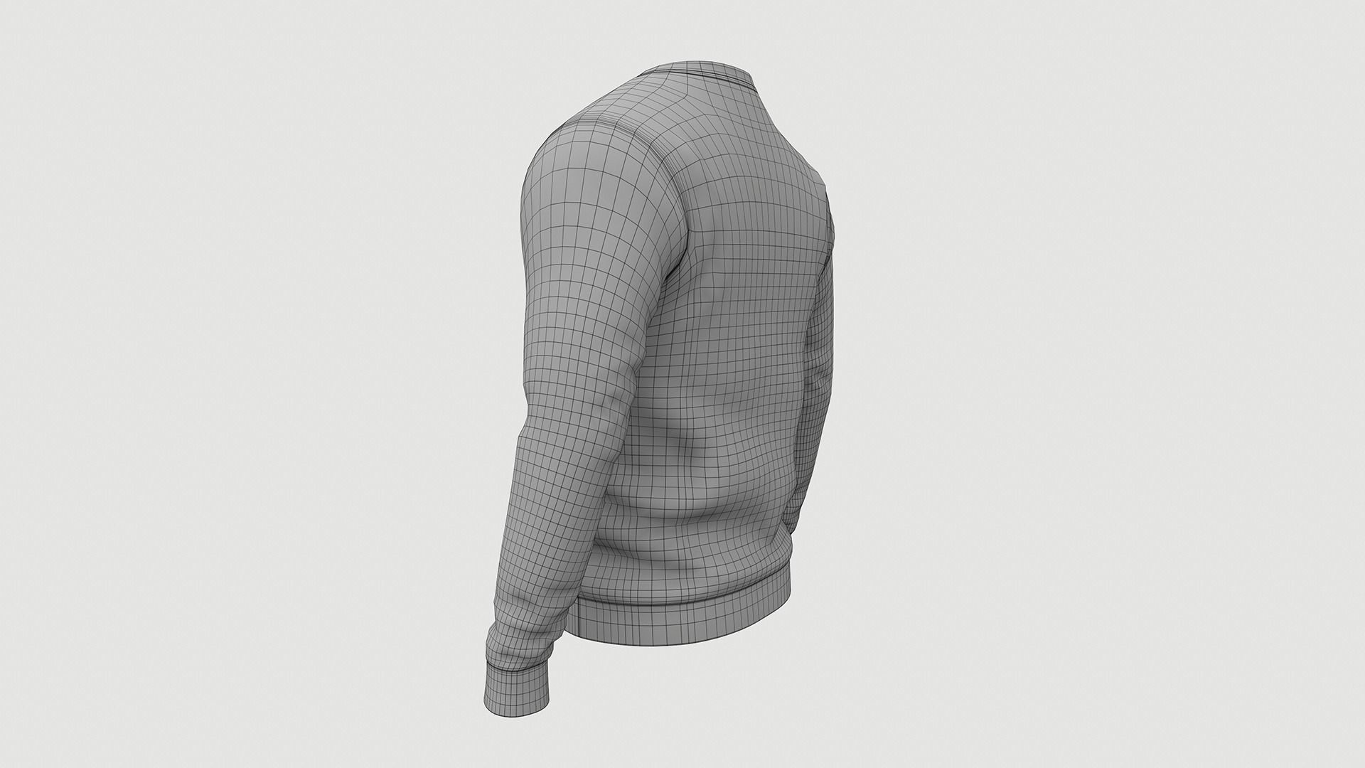 3D model Sweater full sleeves grey VR / AR / low-poly | CGTrader