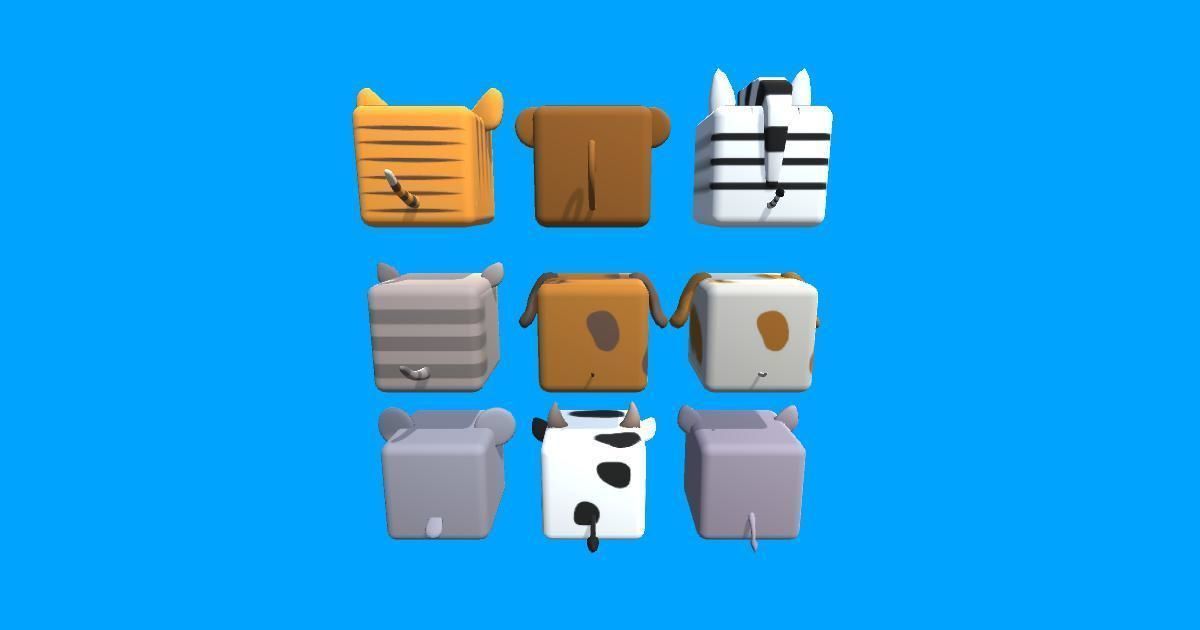 3D model Low poly Cube Animals 3D - Cartoon Animals - 2 VR / AR / low ...