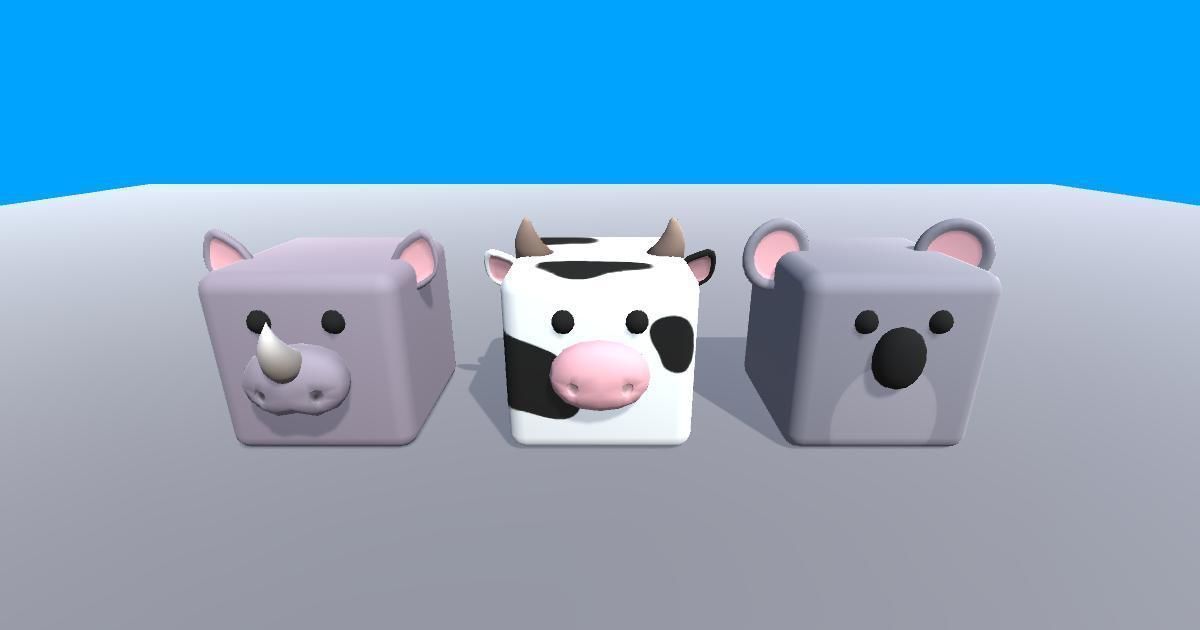 3D model Low poly Cube Animals 3D - Cartoon Animals - 2 VR / AR / low-poly | CGTrader