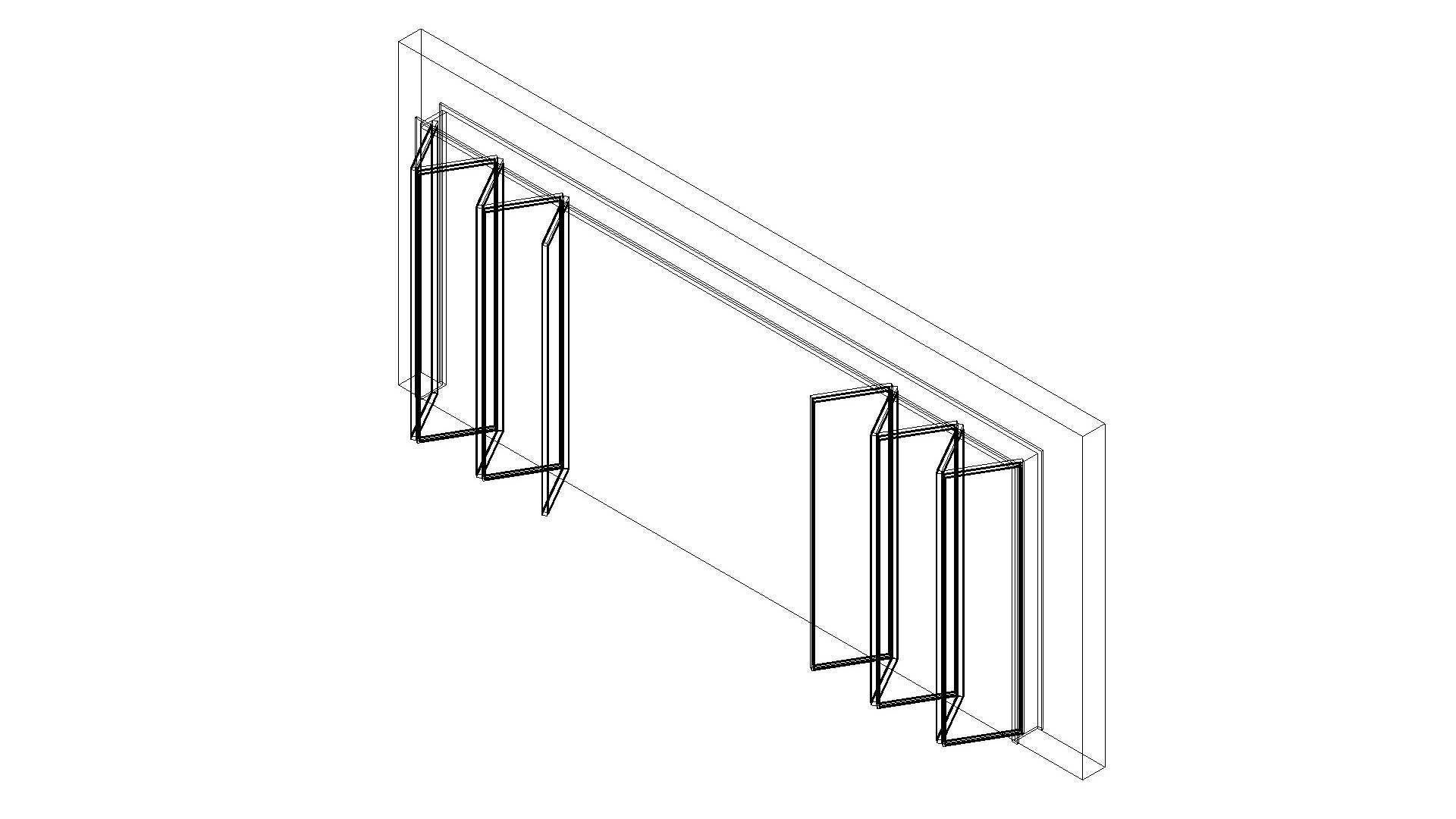 Fully Parametric Double Opening Bi-Fold Doors 3D model | CGTrader