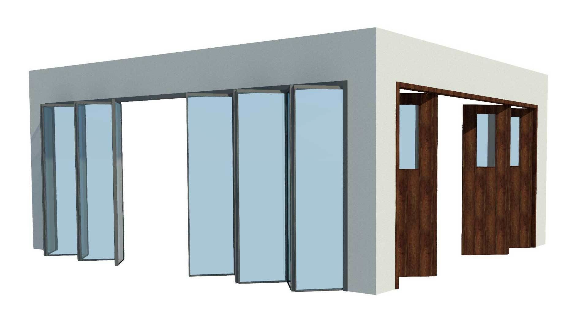 Fully Parametric Double Opening Bi-Fold Doors 3D model | CGTrader