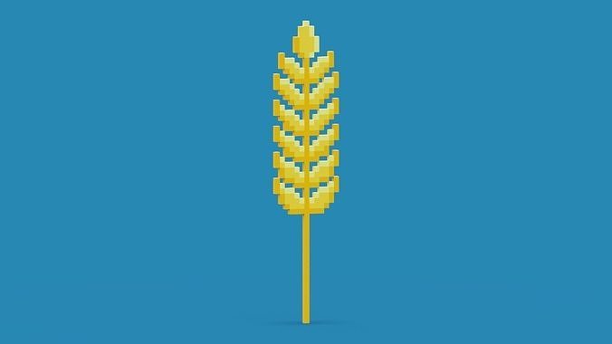 3D model Pixel Wheat VR / AR / low-poly | CGTrader
