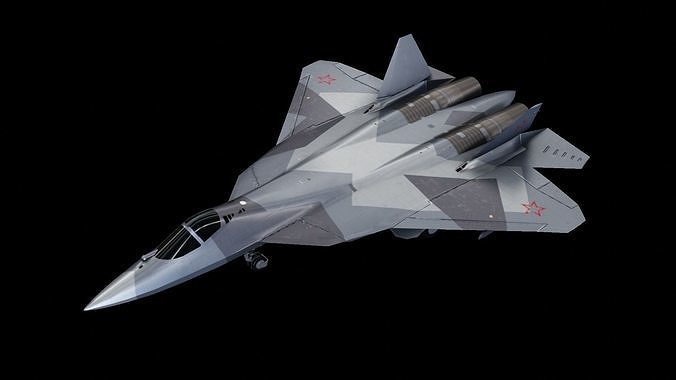 3D model SU-57 Russian Strike Fighter VR / AR / low-poly | CGTrader