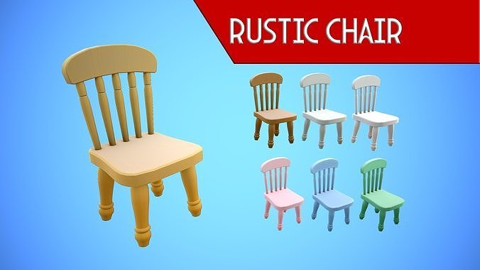 3D model RUSTIC CHAIR CARTOON STYLIZED VR / AR / low-poly | CGTrader