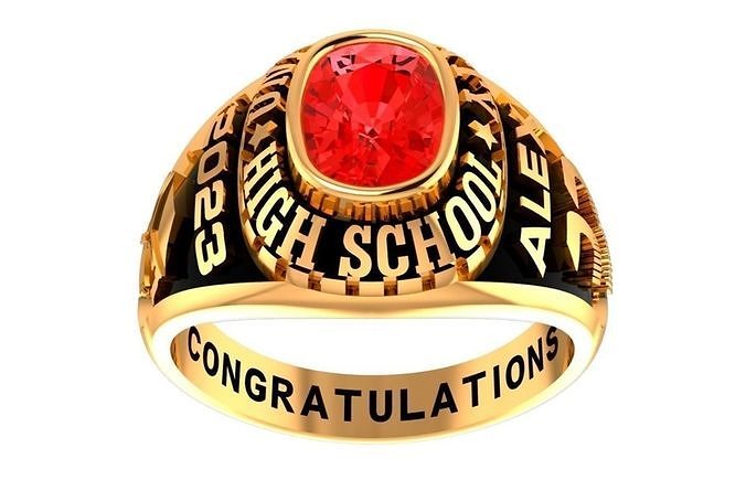 Personalized Class Ring 16 3D model 3D printable | CGTrader