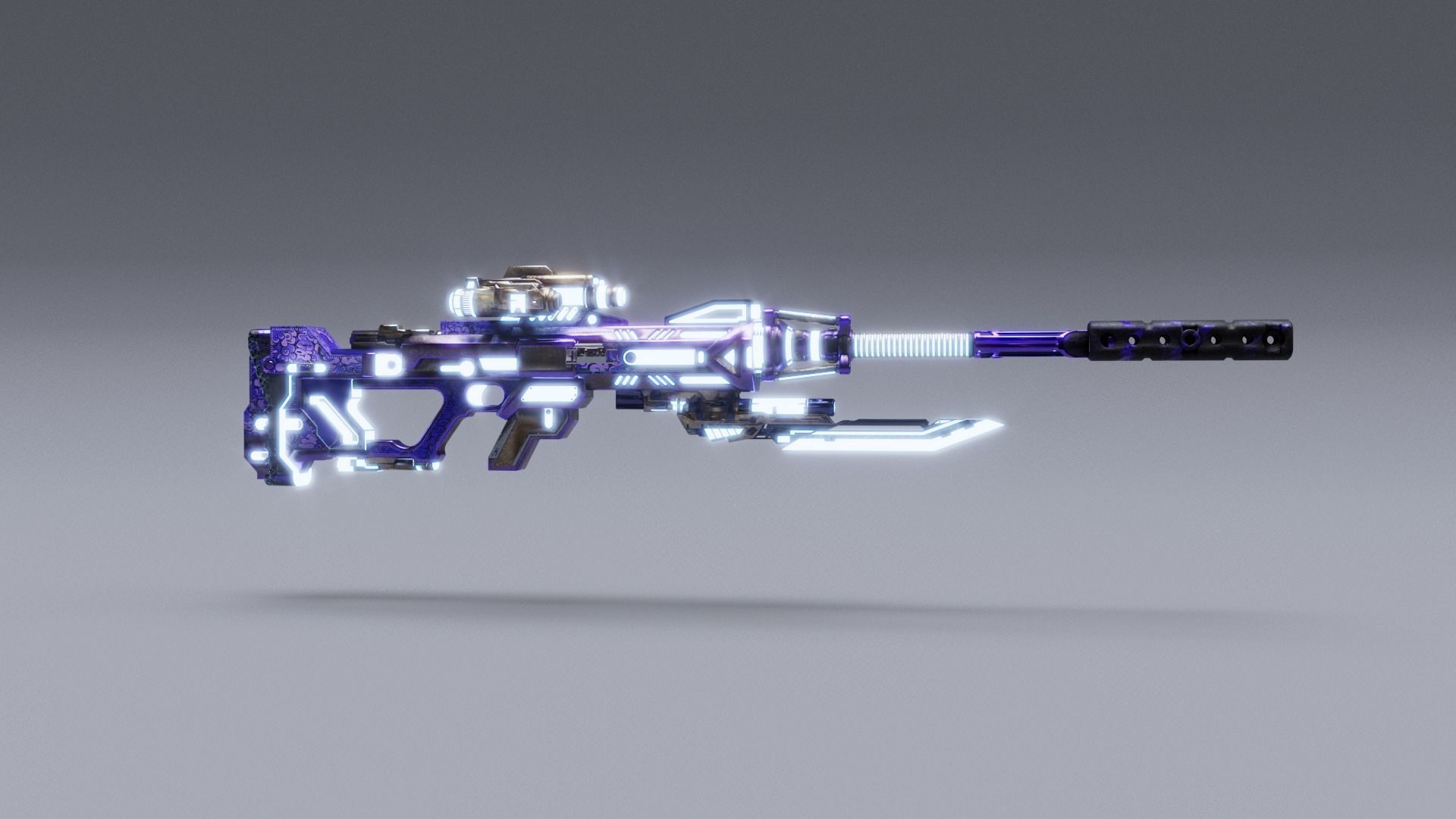 Wepon AWM 3D model rigged | CGTrader